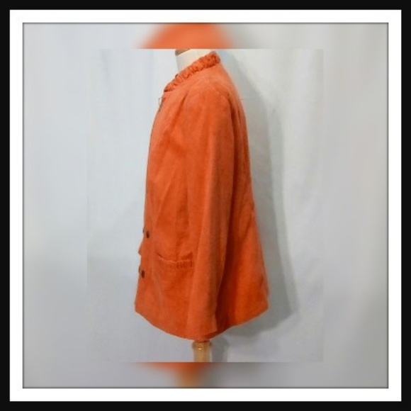 Tan Jay | Jackets & Coats | Tan Jay Size 6w Orange Faux Suede Jacket ...